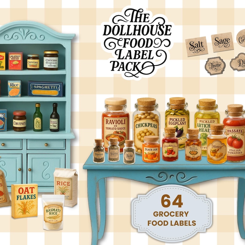 Miniature Food Label Stickers - Etsy