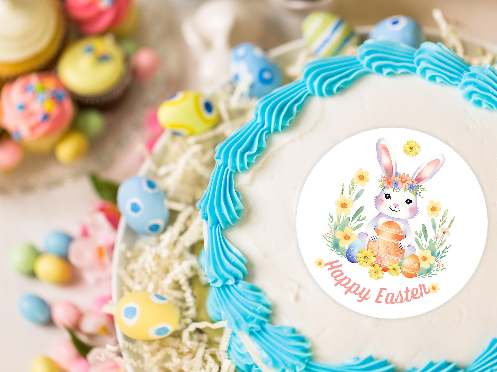Happy Easter Cupcake Toppers, Two Sizes of Printable Tags, Large Cake ...