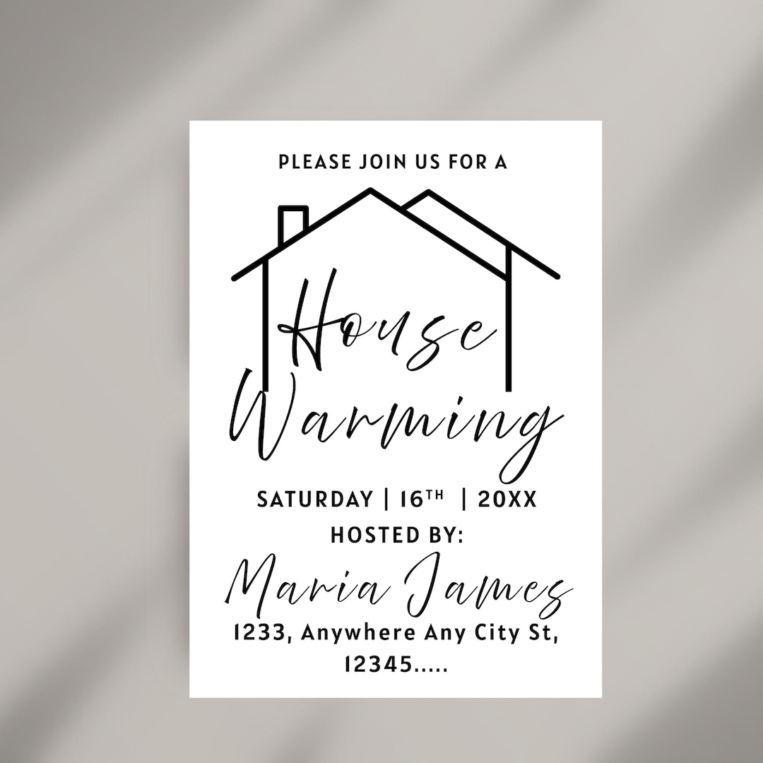 Editable House Warming Invitation, House Warming Party, Modern ...