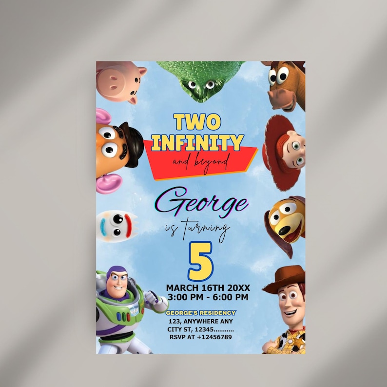Toy Story Birthday Invitation Jessie Toy Story Invite Boy 5th Birthday ...