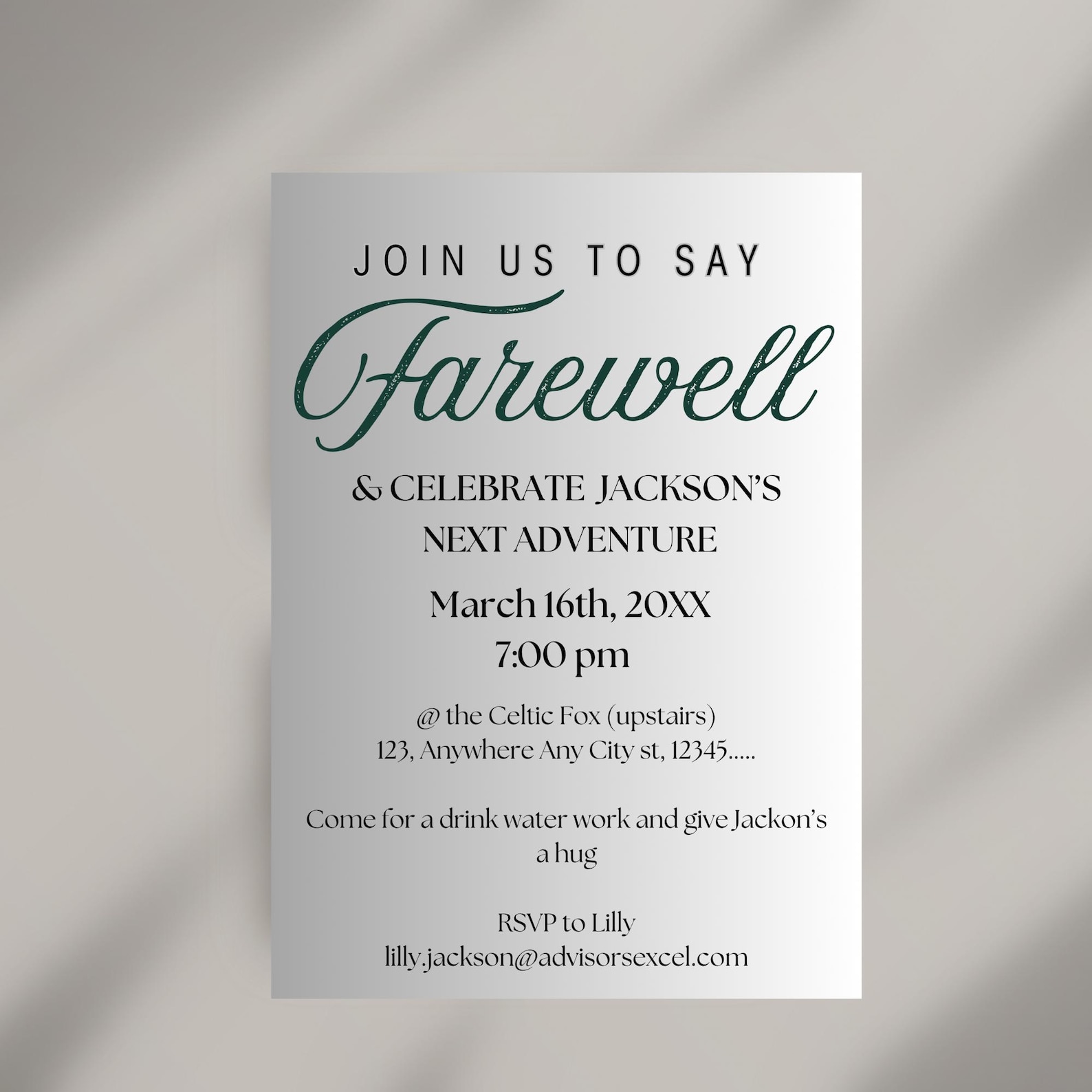 Editable Farewell Party Invitation, Going Away Party, See You Later ...