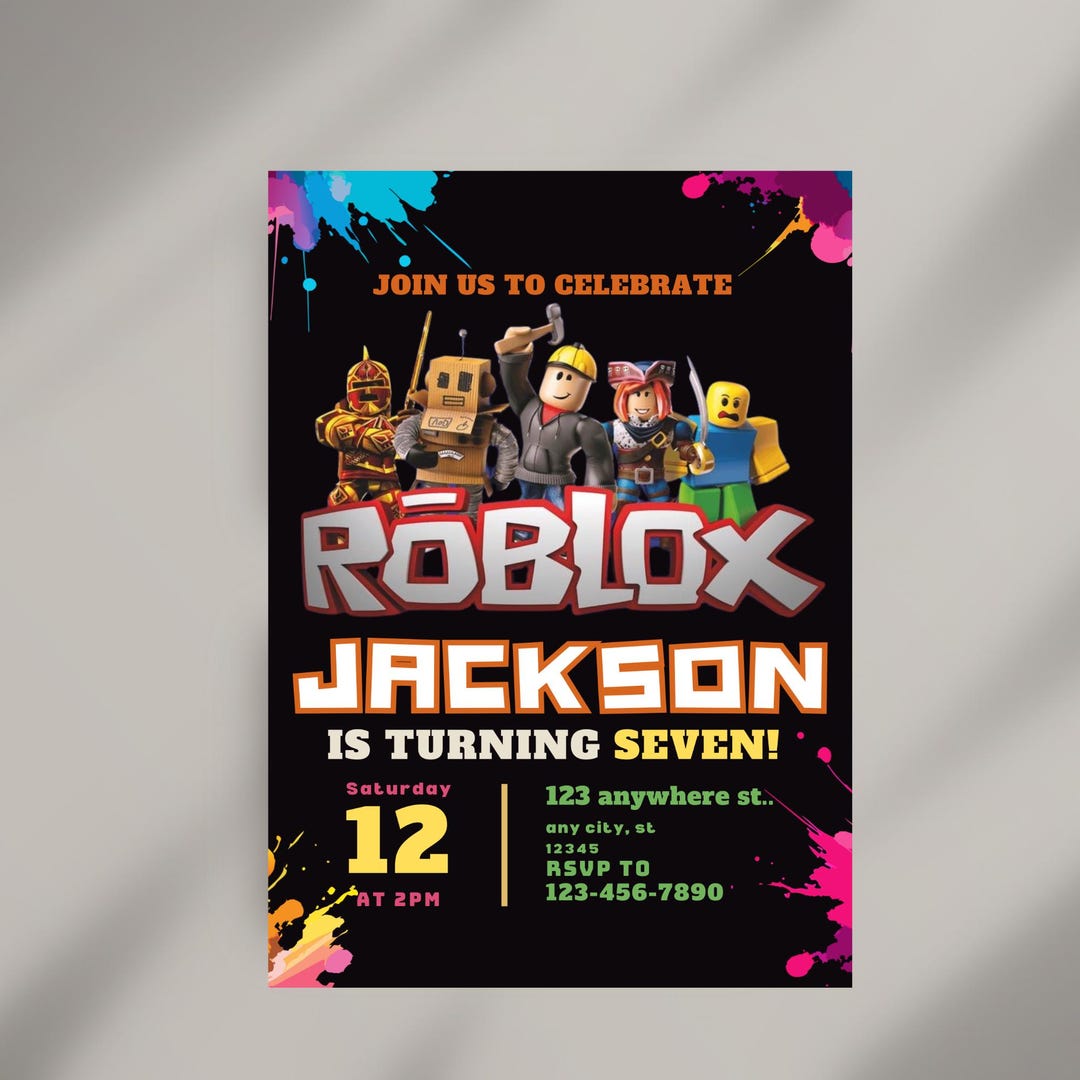 Editable Roblox Birthday Invitation, Roblox Birthday, Digital Roblox ...