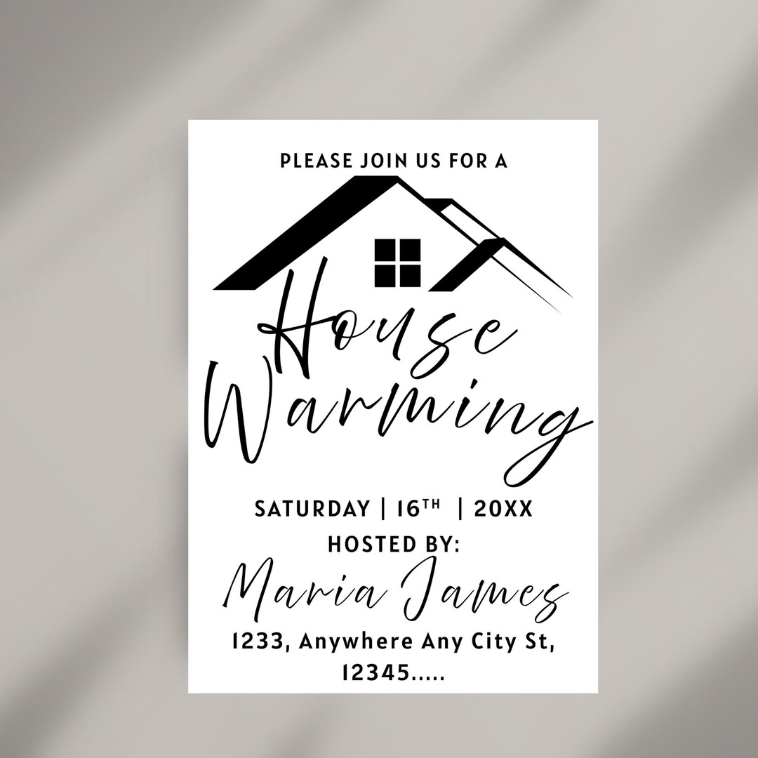Housewarming Invite Template, Digital House Warming Invitation ...
