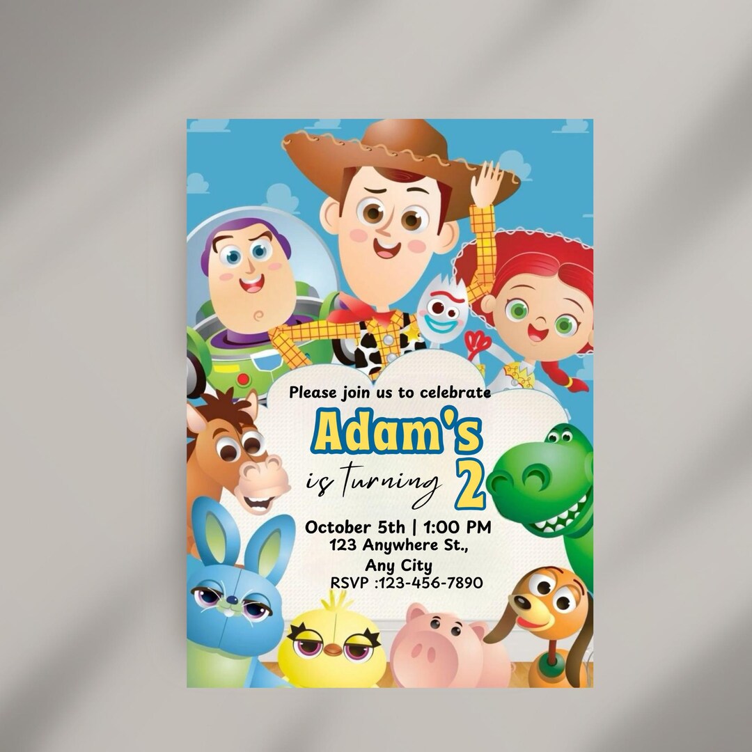 Editable Toy Story Birthday Invitation Template, Birthday Party ...