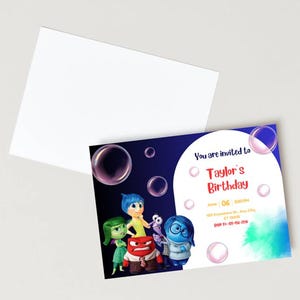 Insideout Invitation Template | Insideout Invite, Pixar Birthday ...
