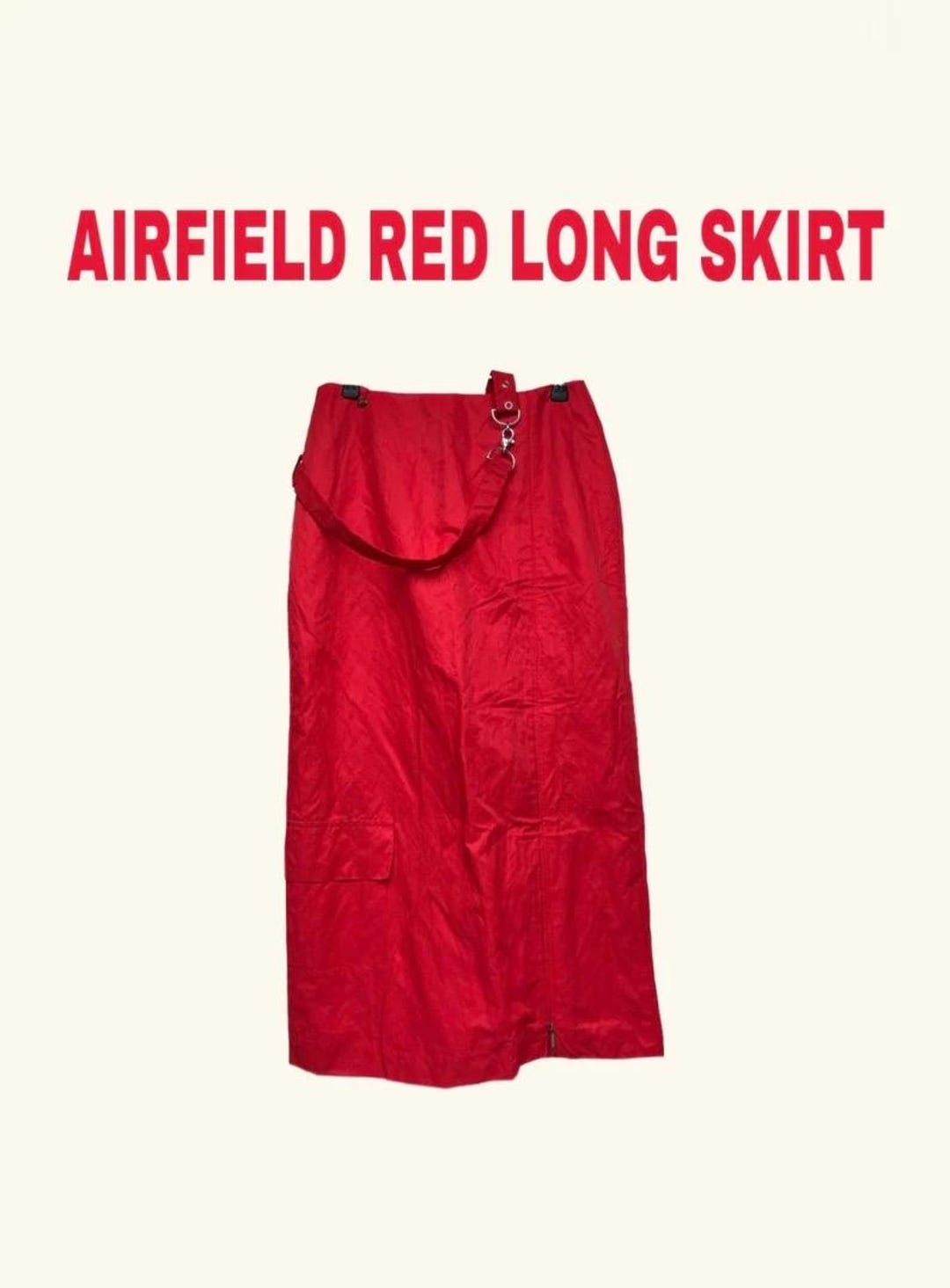 Airfield Red Long Skirt - Etsy