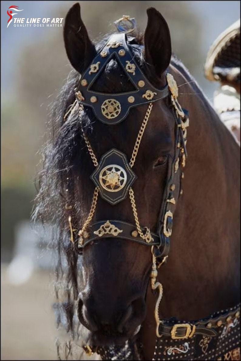 Horse Bridle in Vintage Style With Fancy Horse Bit , Fancy Horse Bridle ...