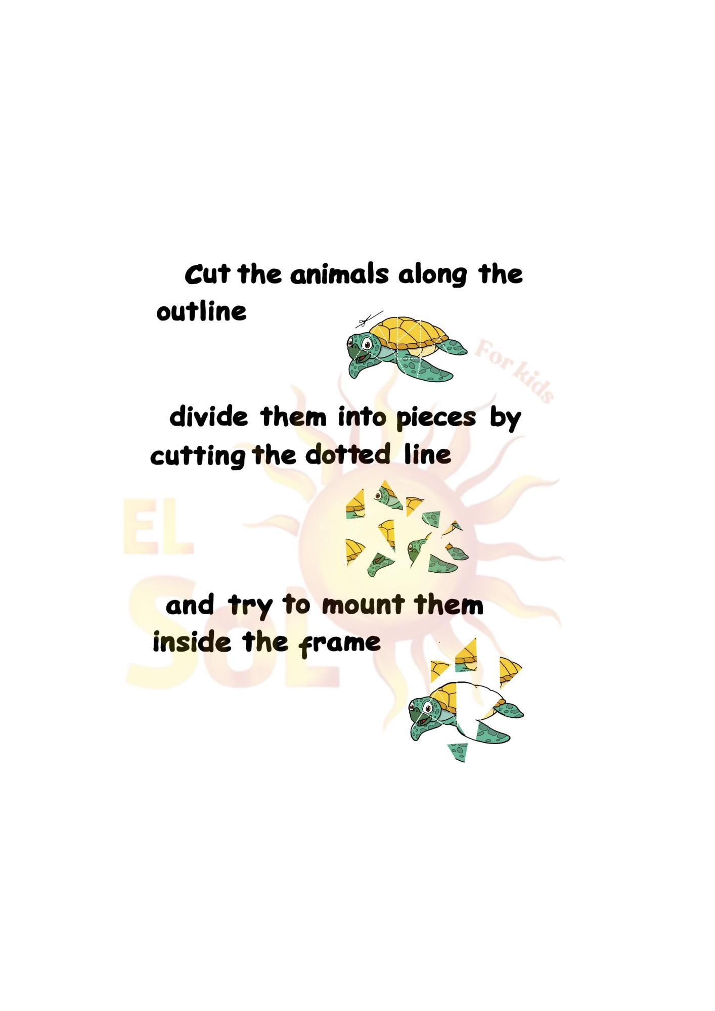 Activities for Kids, Animal Puzzles, Cut the Pieces, Kids Manual ...