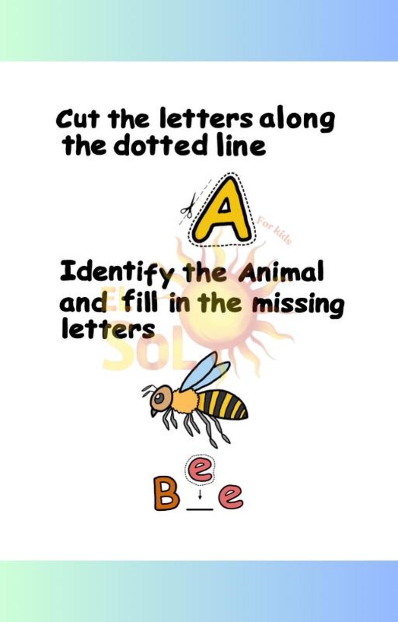 Activities for Kids, Find the Missing Letters, Write Animal Names ...