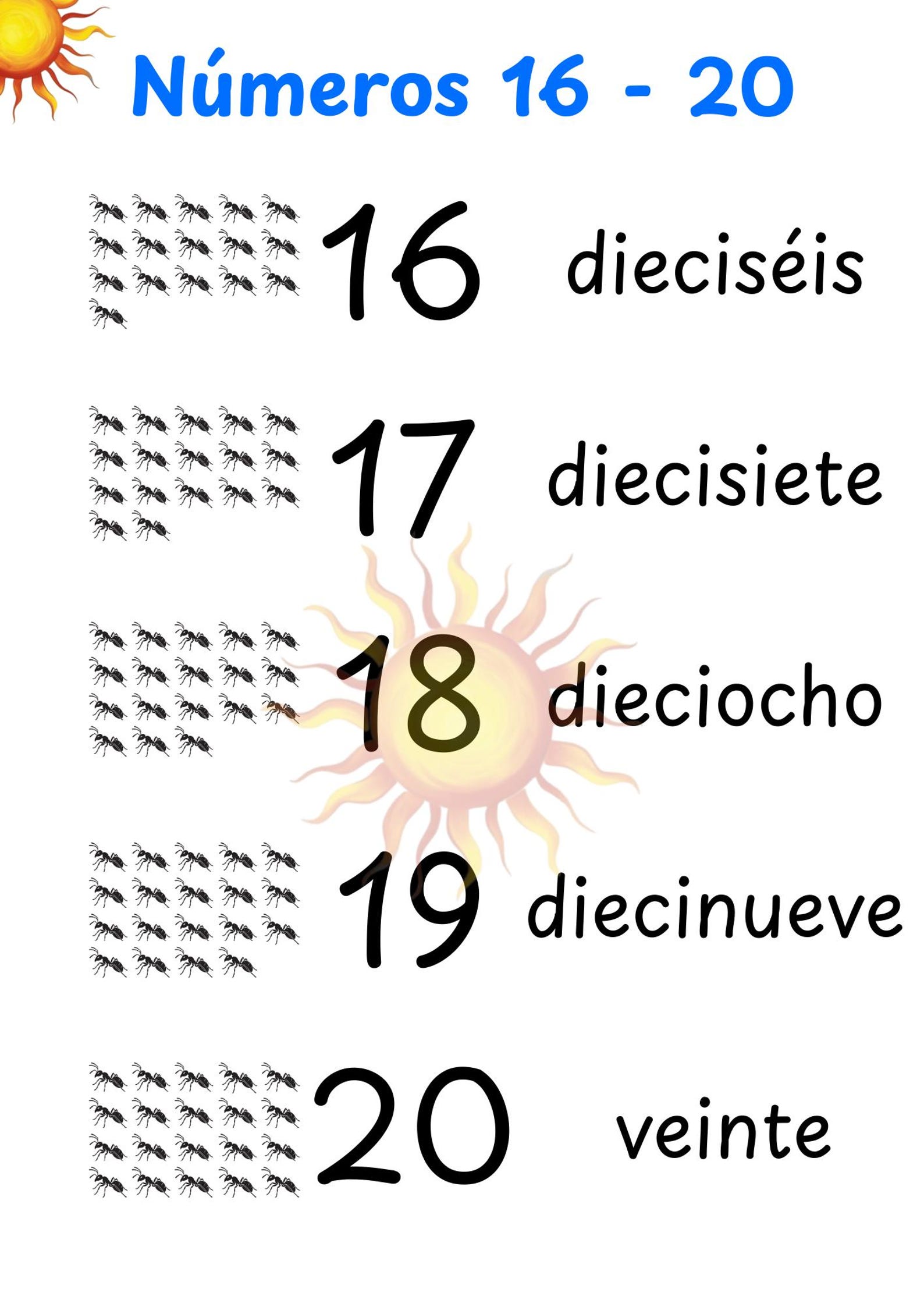 Aprende Los Números: ¡cuenta Hasta 20! Nrs.1-20, Archivo PDF Imprimible ...