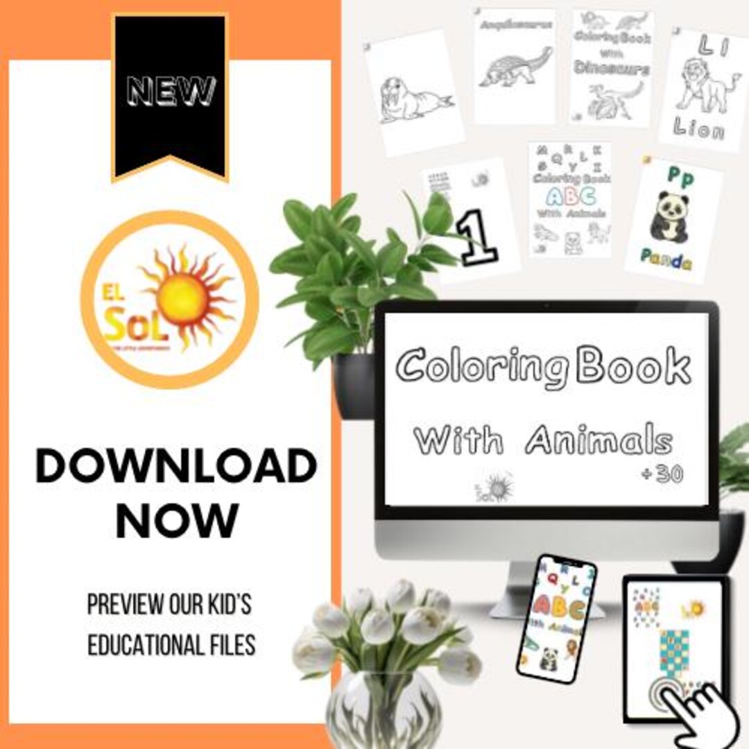 Digital Products for Kids (sample Download) Learn the ABC With Animals ...