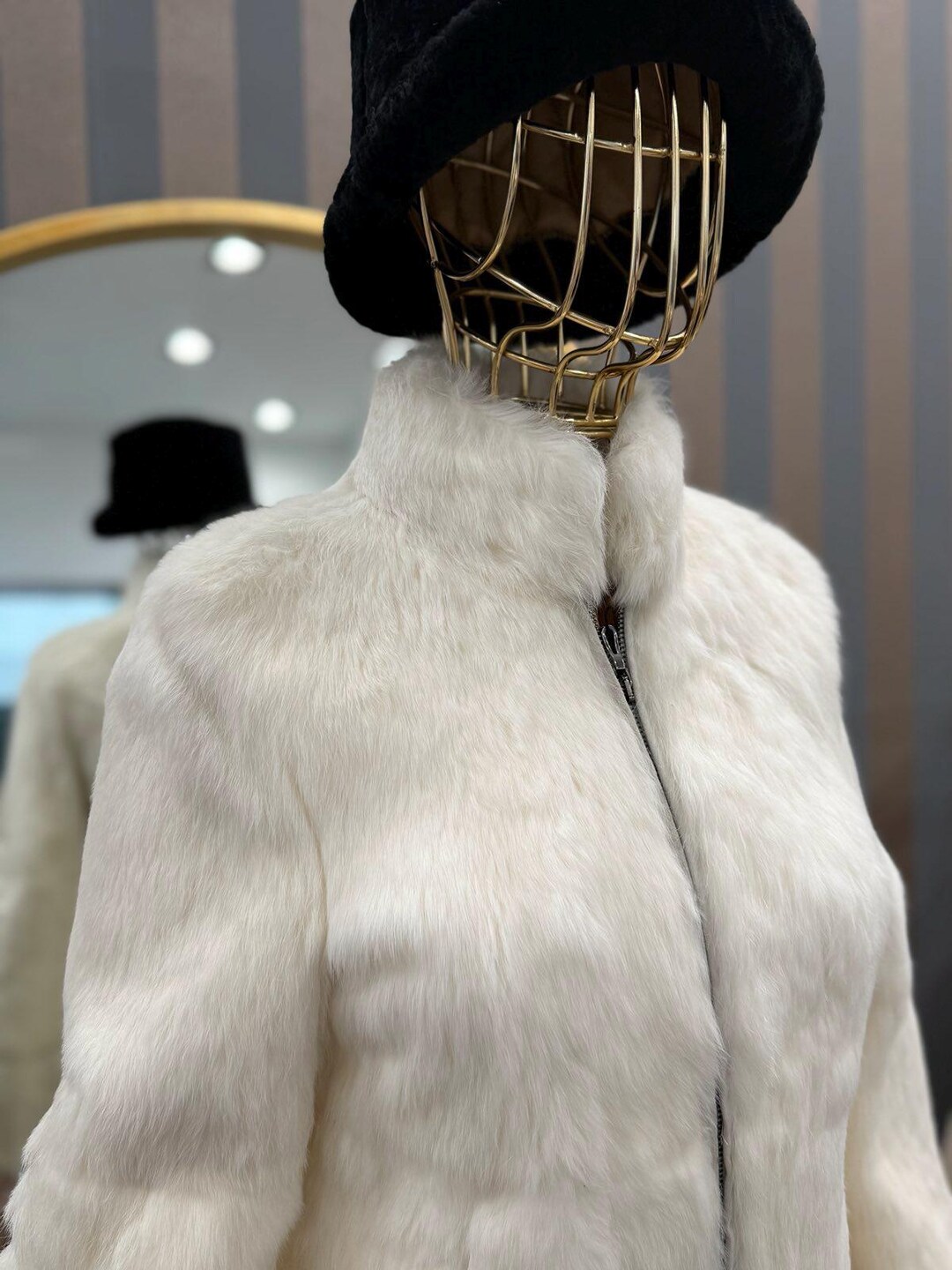 Ethereal Long Women White Rabbit Fur Coat - Elegant Woman Jacket - Etsy