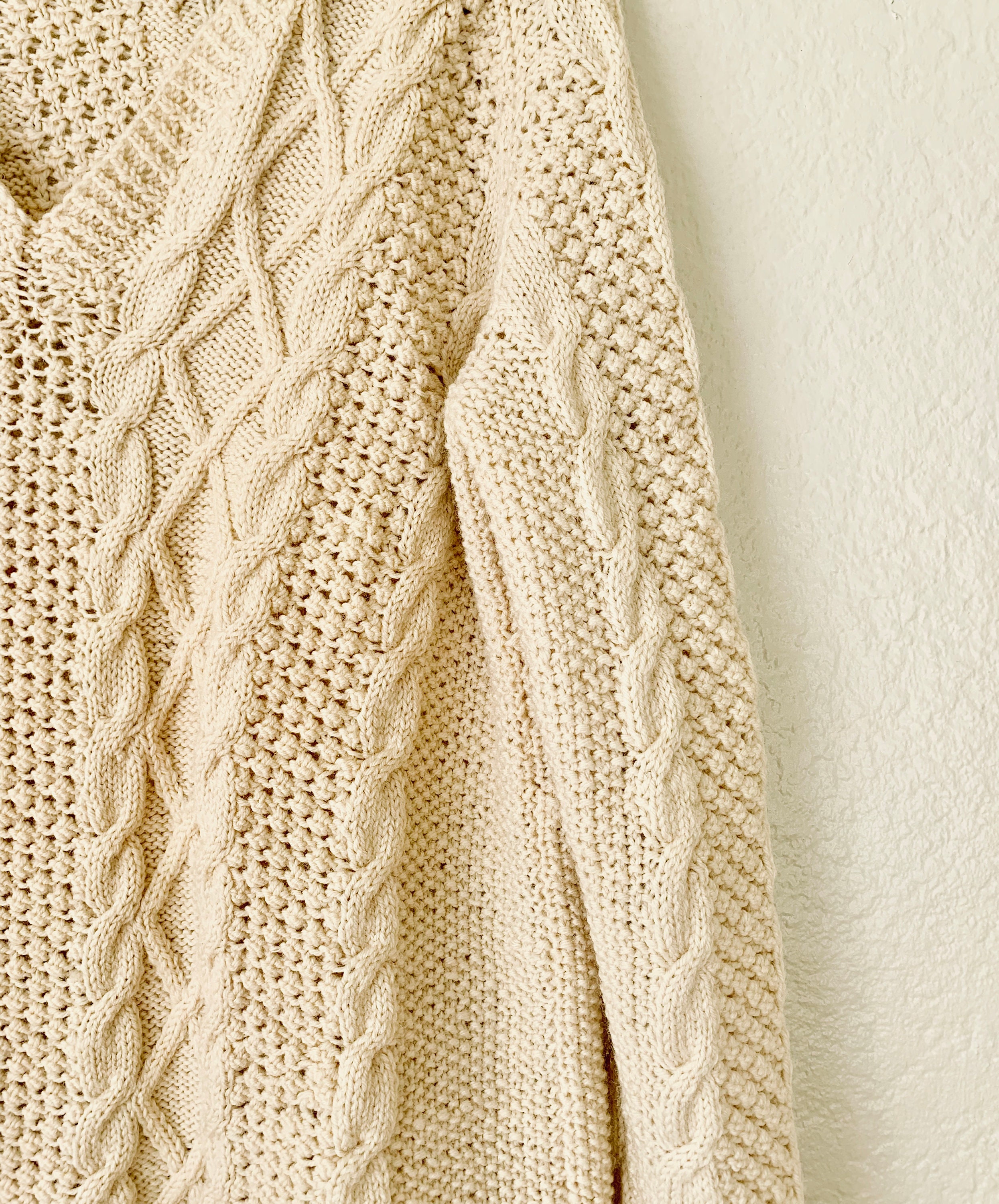 Womens Cable Knit Sweater Cream Size Small Medium Large - Etsy