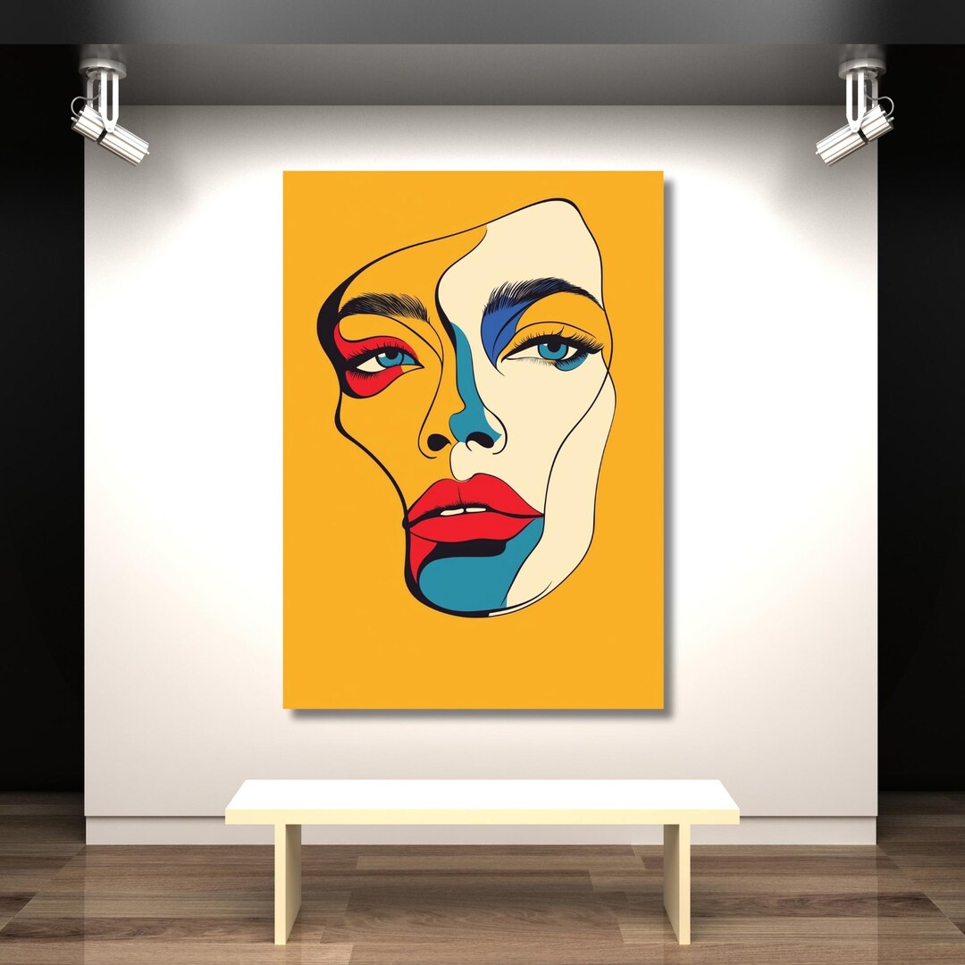 Pop Geometry – Set of 5 Bold Female Face Illustrations | Modern ...