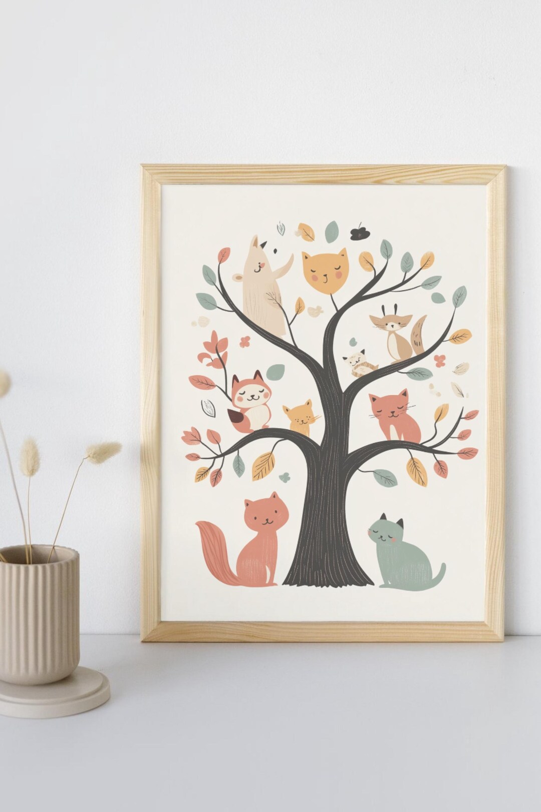 Woodland Animal Tree Poster Set | 5 Cute Nursery Prints | Forest Kids ...