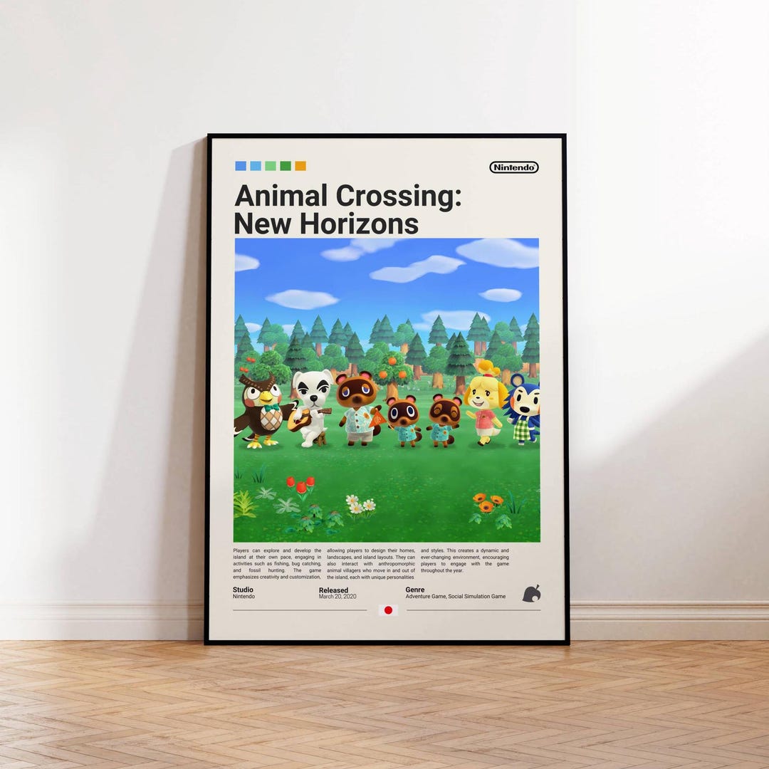Animal Crossing Poster, Video Game Poster, Gift for Animal Crossing Fan ...