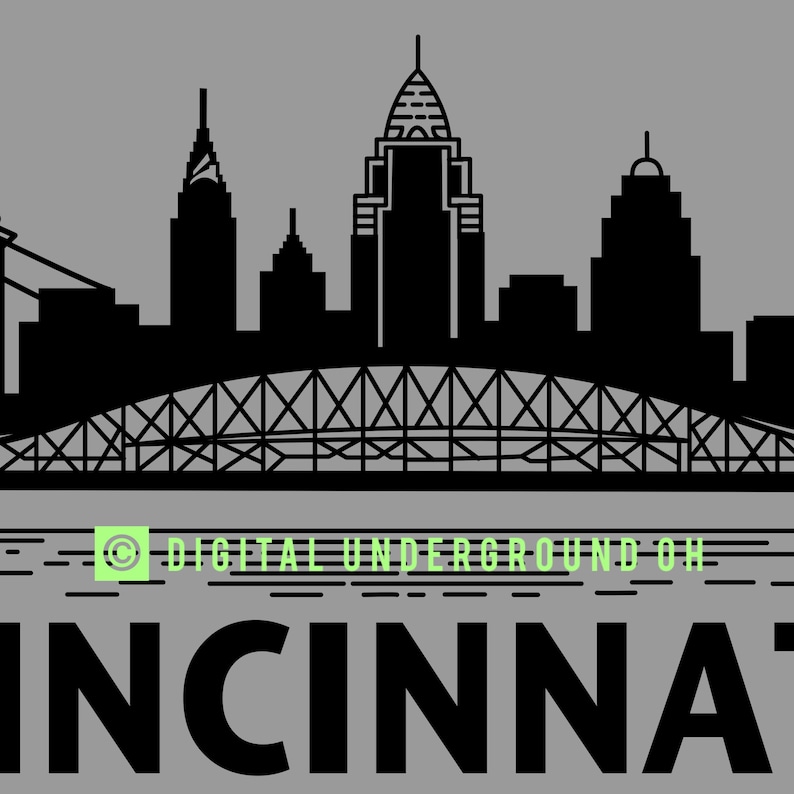 Cincinnati Skyline Silhouette PNG - Etsy