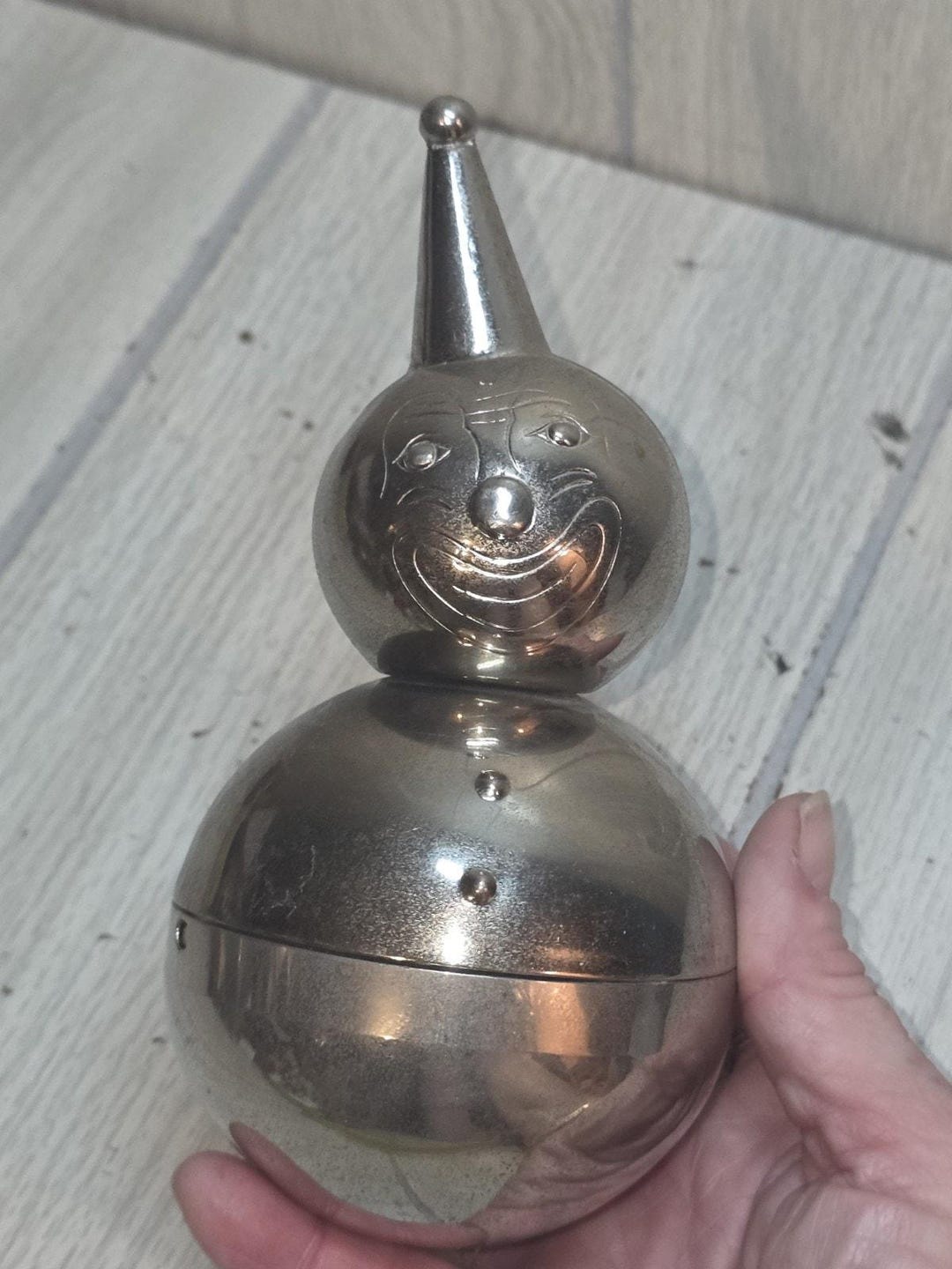 Vintage 60s Tipsy Clown Bank Silver Toned Metal With Weighted Bottom by ...