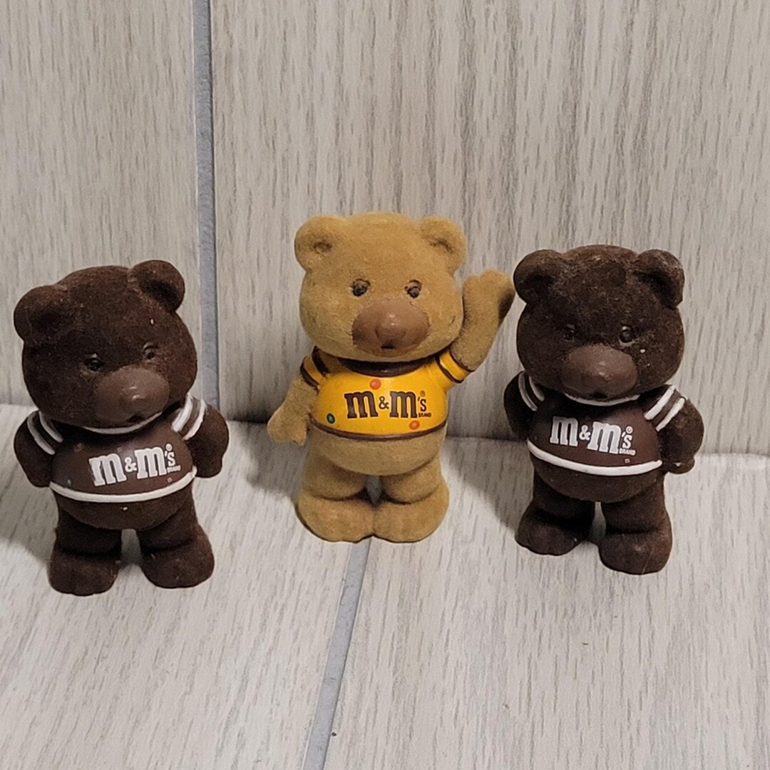 Vintage 1987 M and M Mini Flocked Bear Minis Plain & Peanut Lot of 3 - Etsy