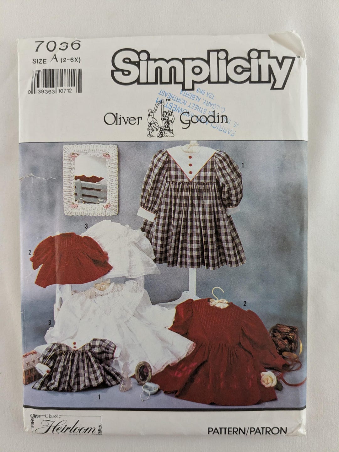 Sewing Pattern UNCUT Simplicity 7036 Oliver Gooding Heirloom Pattern ...