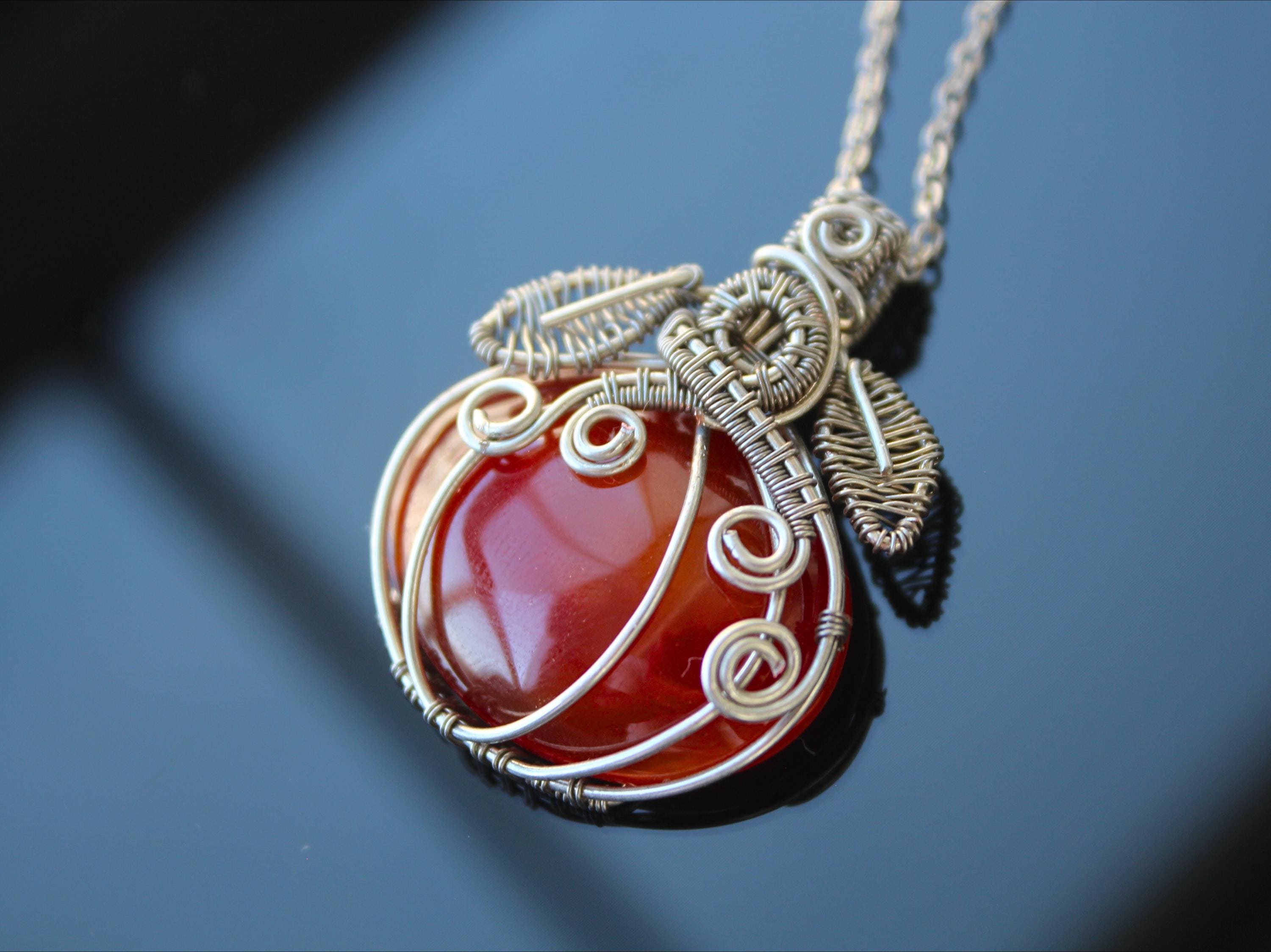 Pumpkin Wire Wrapped Pendant, Halloween Jewelry Tutorial, Handmade ...