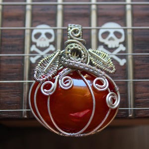 Pumpkin Wire Wrapped Pendant, Halloween Jewelry Tutorial, Handmade ...