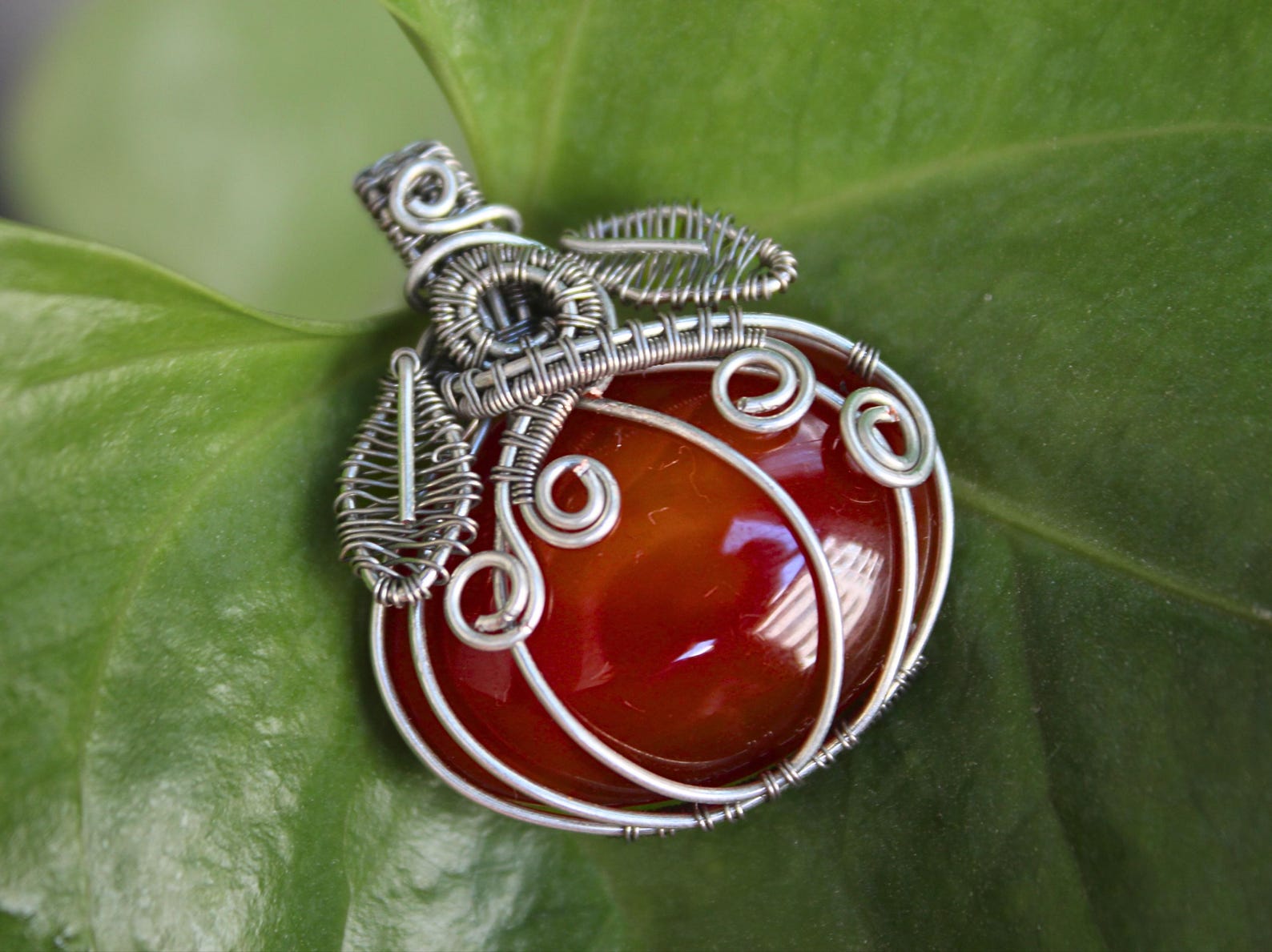 Pumpkin Wire Wrapped Pendant, Halloween Jewelry Tutorial, Handmade ...