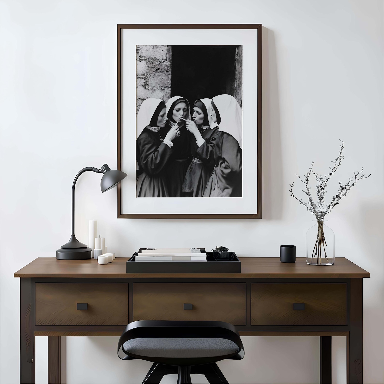 Nuns Smoking Print Rebel Aesthetic Pic Unconventional Art Classic ...