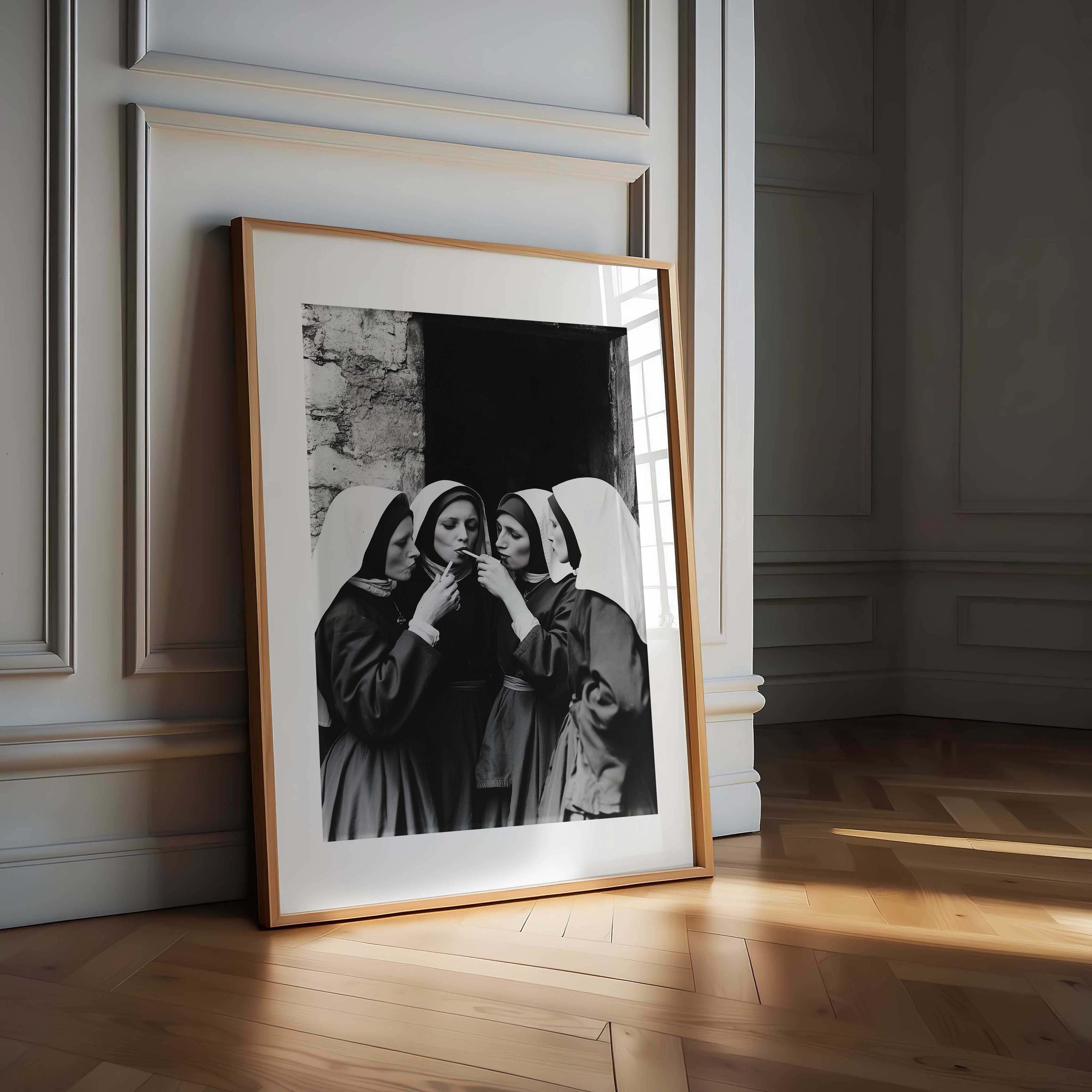 Nuns Smoking Print Rebel Aesthetic Pic Unconventional Art Classic ...