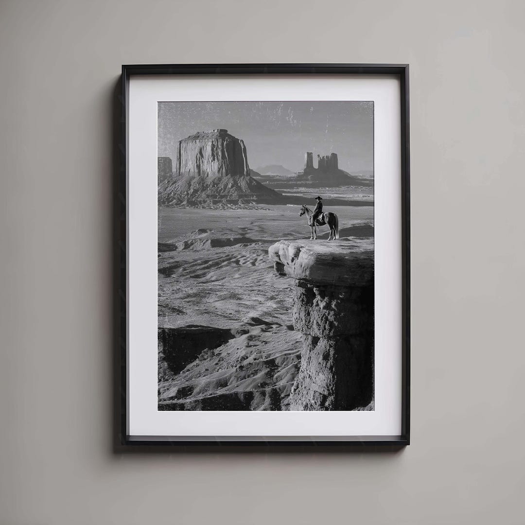 Canyon View Western Canyon Cowboy Lookout Ranch View Art Desert Cliff ...
