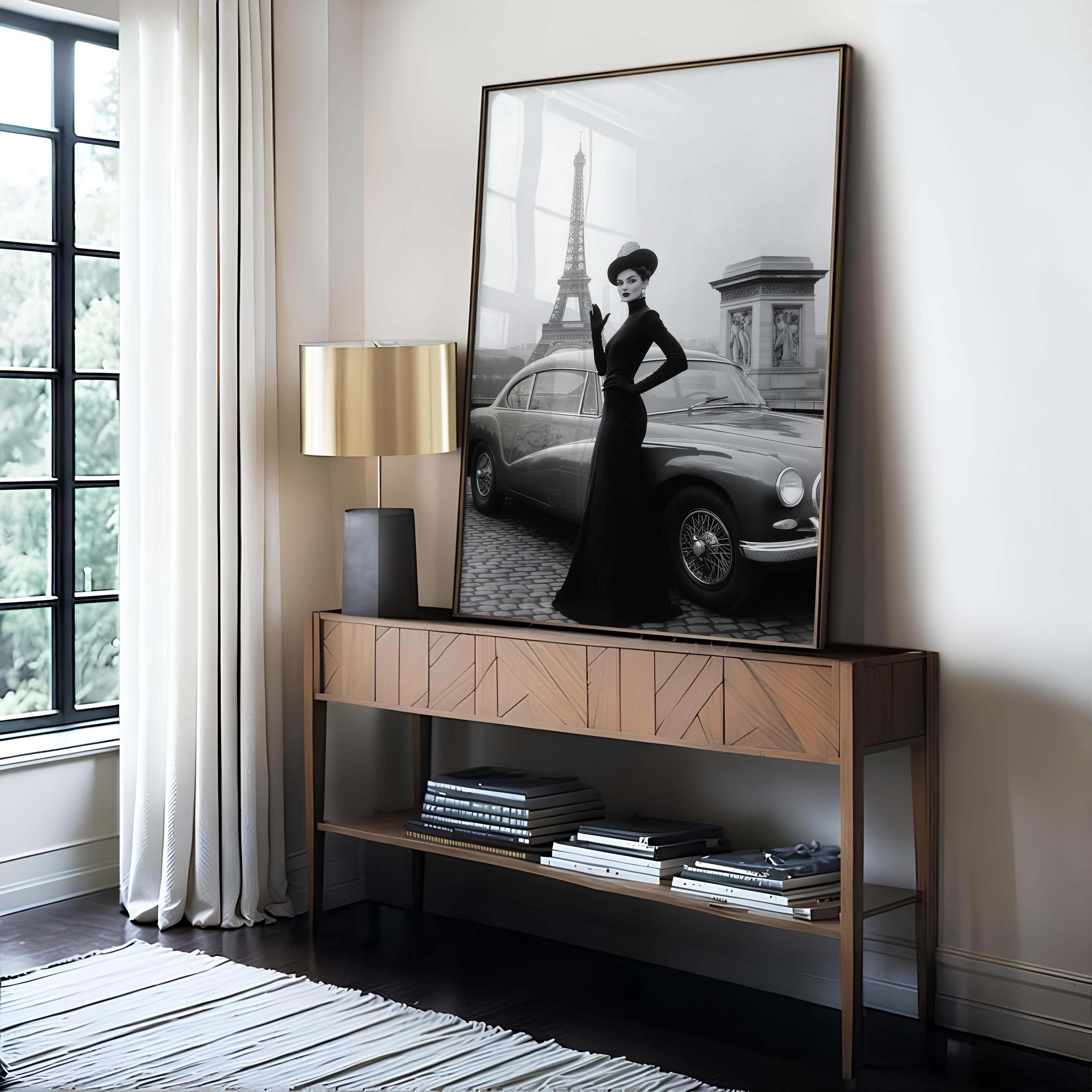 Vintage Fashion Art Elegant Parisian Look Black White Wall Art Classic ...