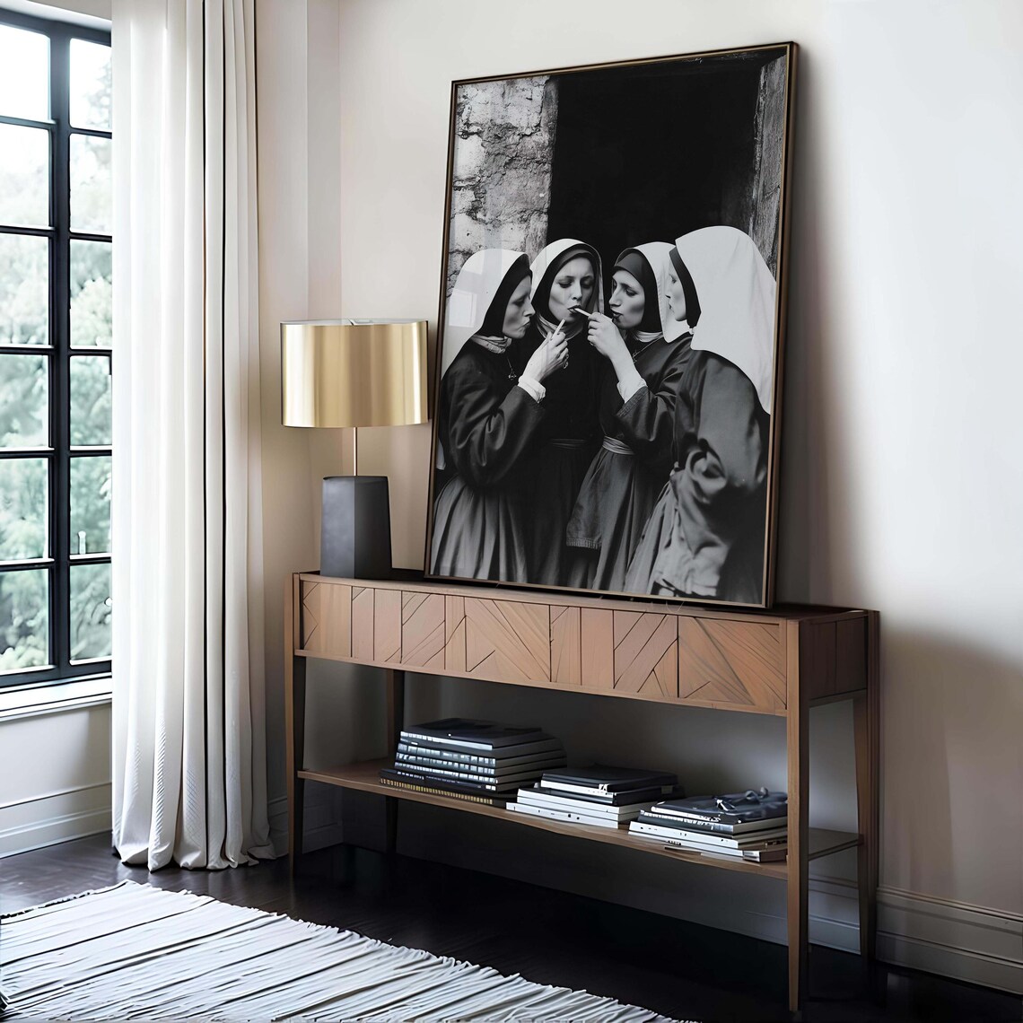Nuns Smoking Print Rebel Aesthetic Pic Unconventional Art Classic ...