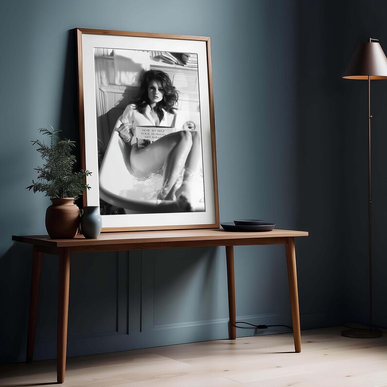 Retro Glam Poster Boudoir Wall Art Black White Print Vintage Photography Sexy Wall Poster ...