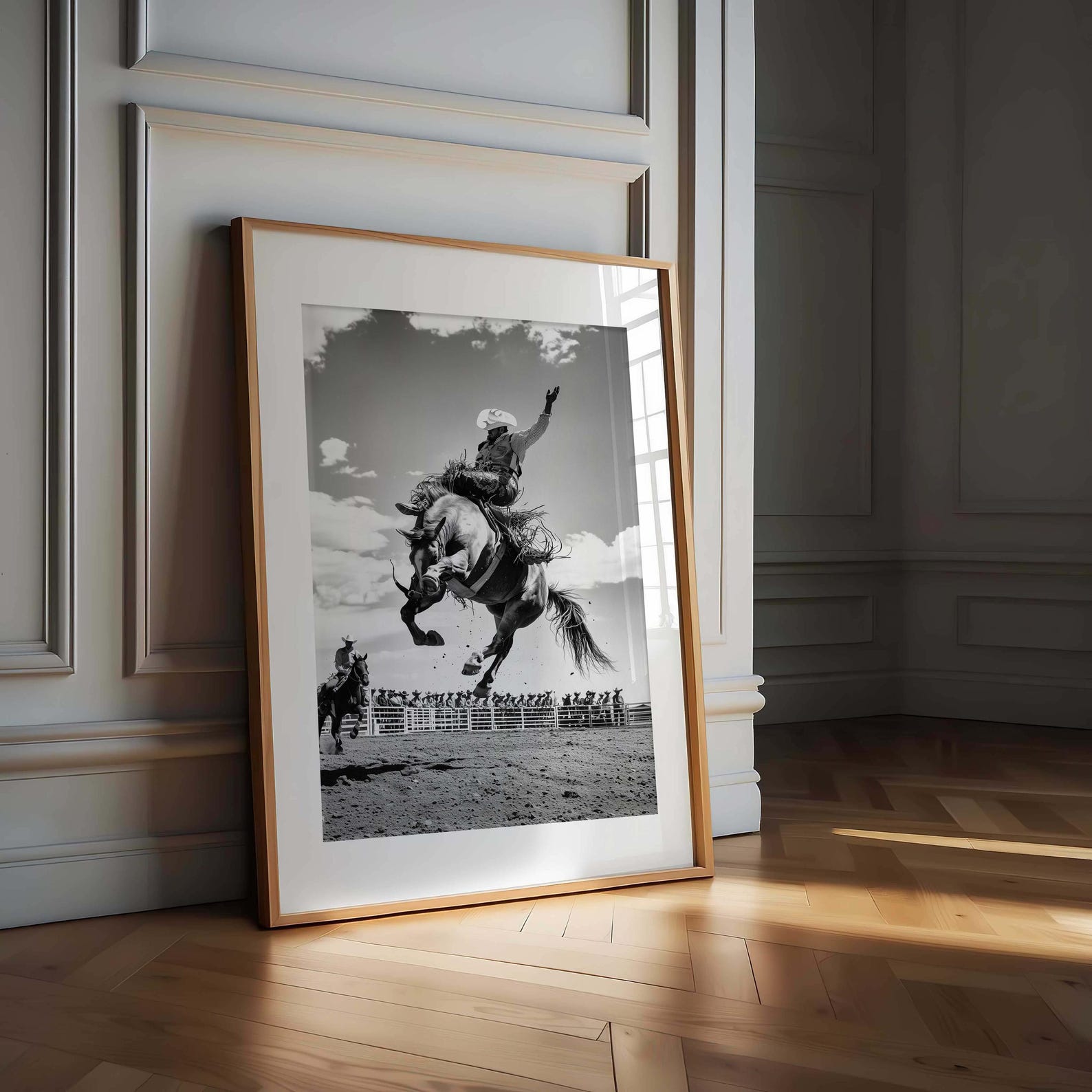 Western Cowboy Art Rodeo Wall Print Rustic Wall Decor Horse Rider ...