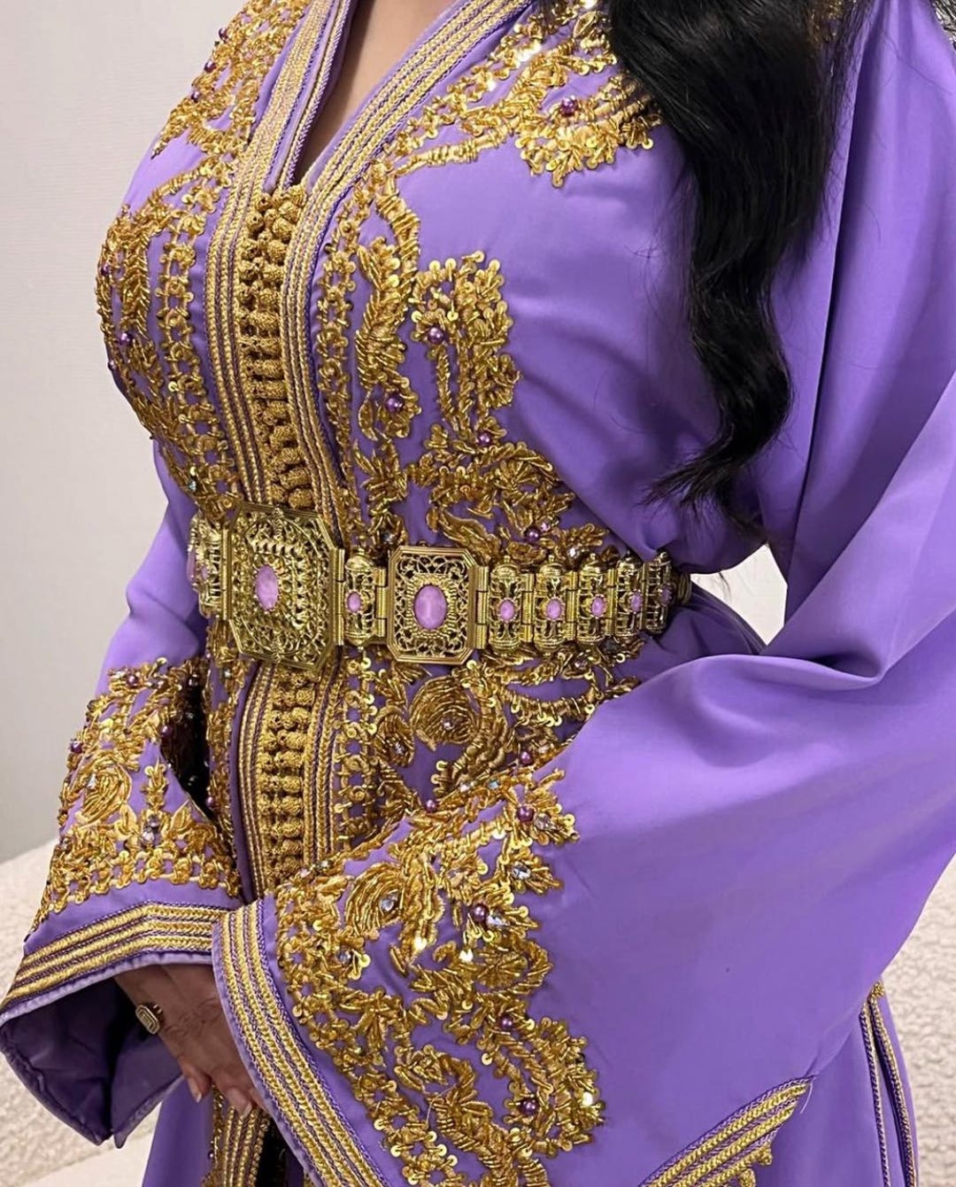 Free Moroccan Belt Classy Kaftan Gold Embroidery Moroccan Caftan Bridal ...