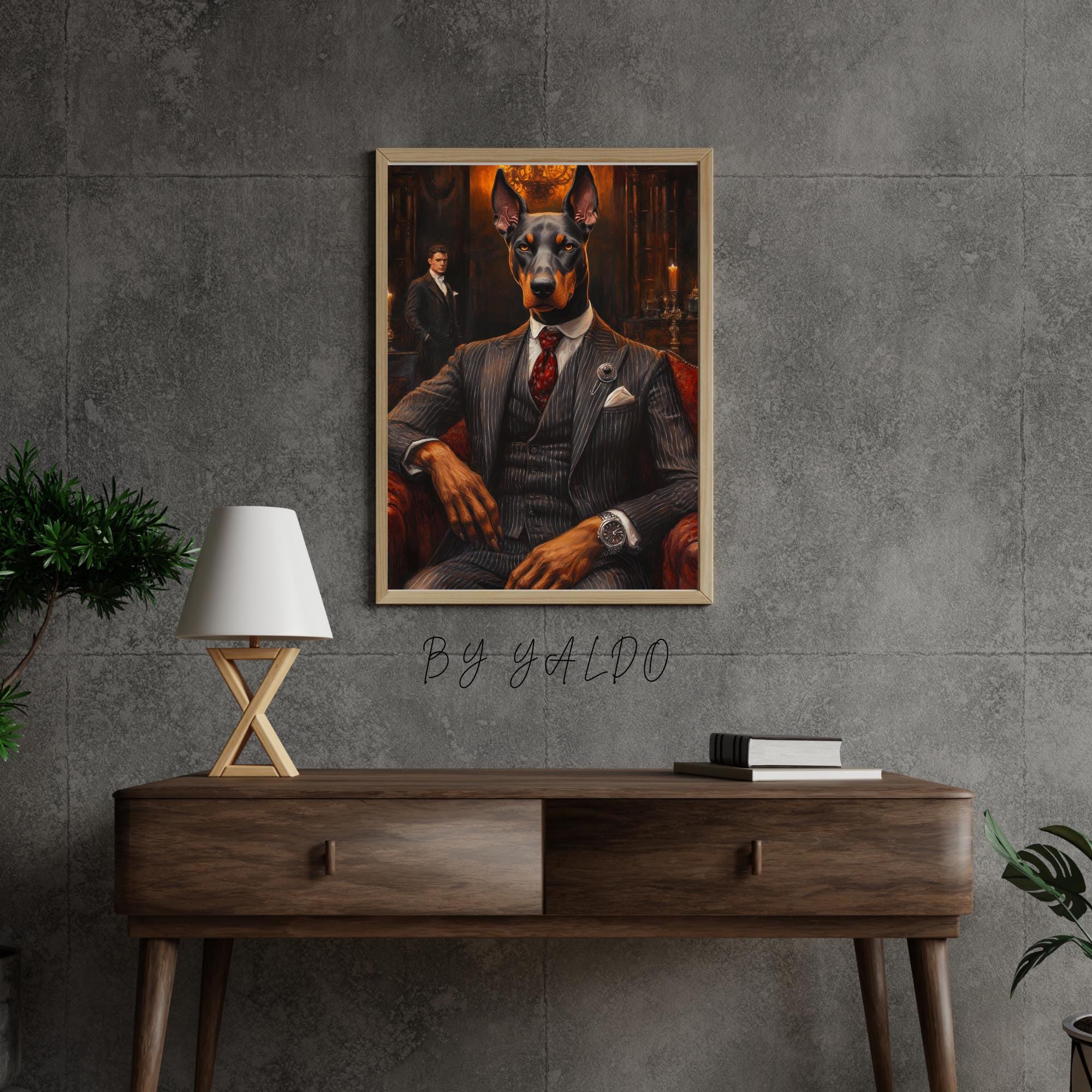 Gangster Doberman Wall Art Download - Mafia Style Dog Printable Poster ...