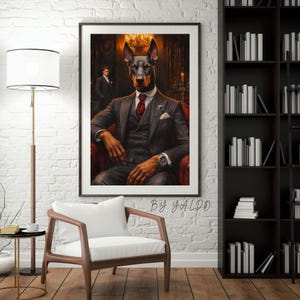 Gangster Doberman Wall Art Download - Mafia Style Dog Printable Poster ...