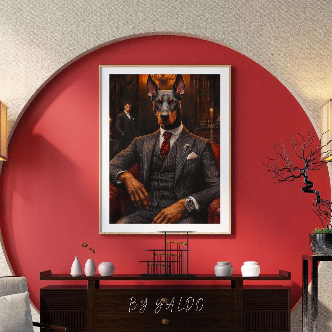 Gangster Doberman Wall Art Download - Mafia Style Dog Printable Poster ...