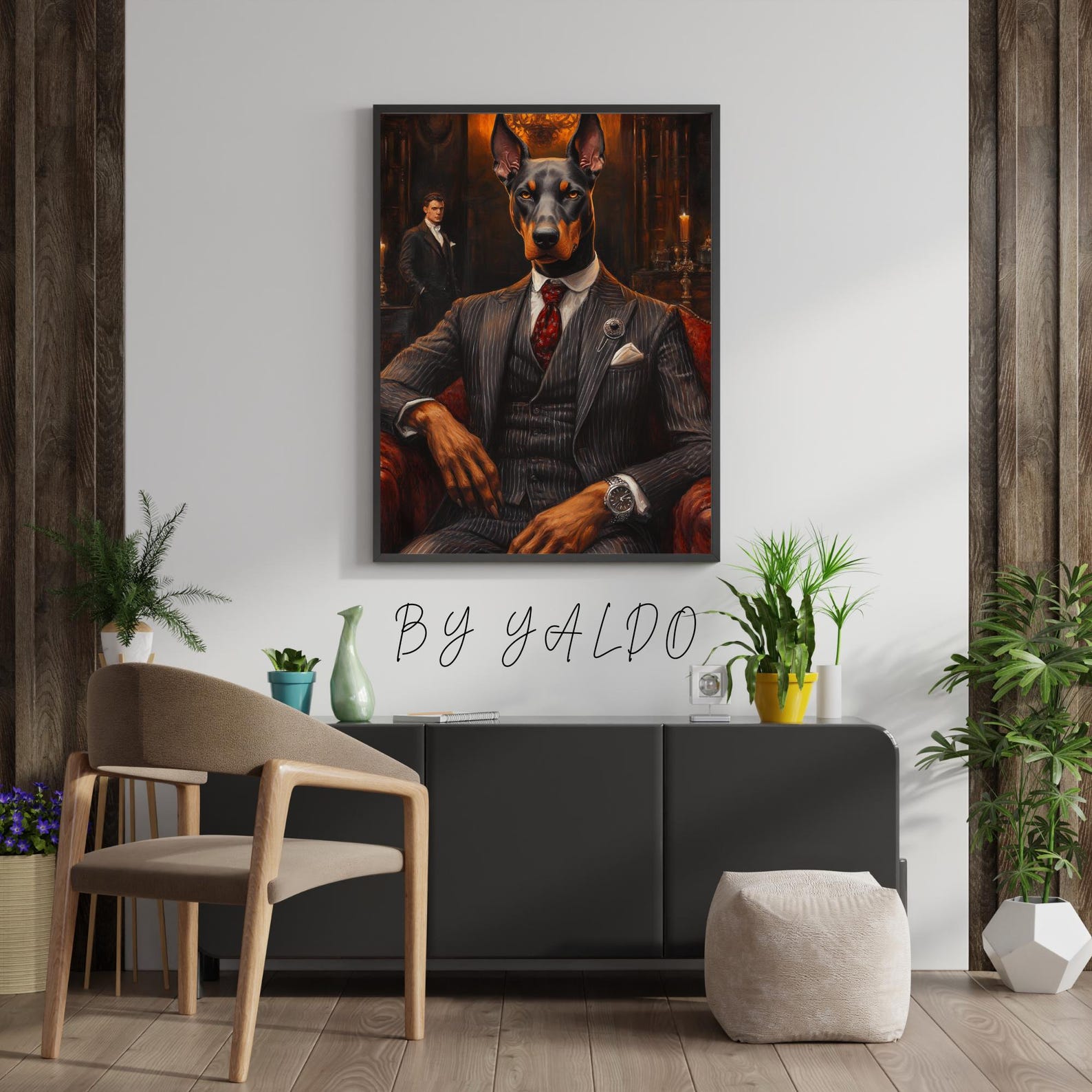 Gangster Doberman Wall Art Download - Mafia Style Dog Printable Poster ...