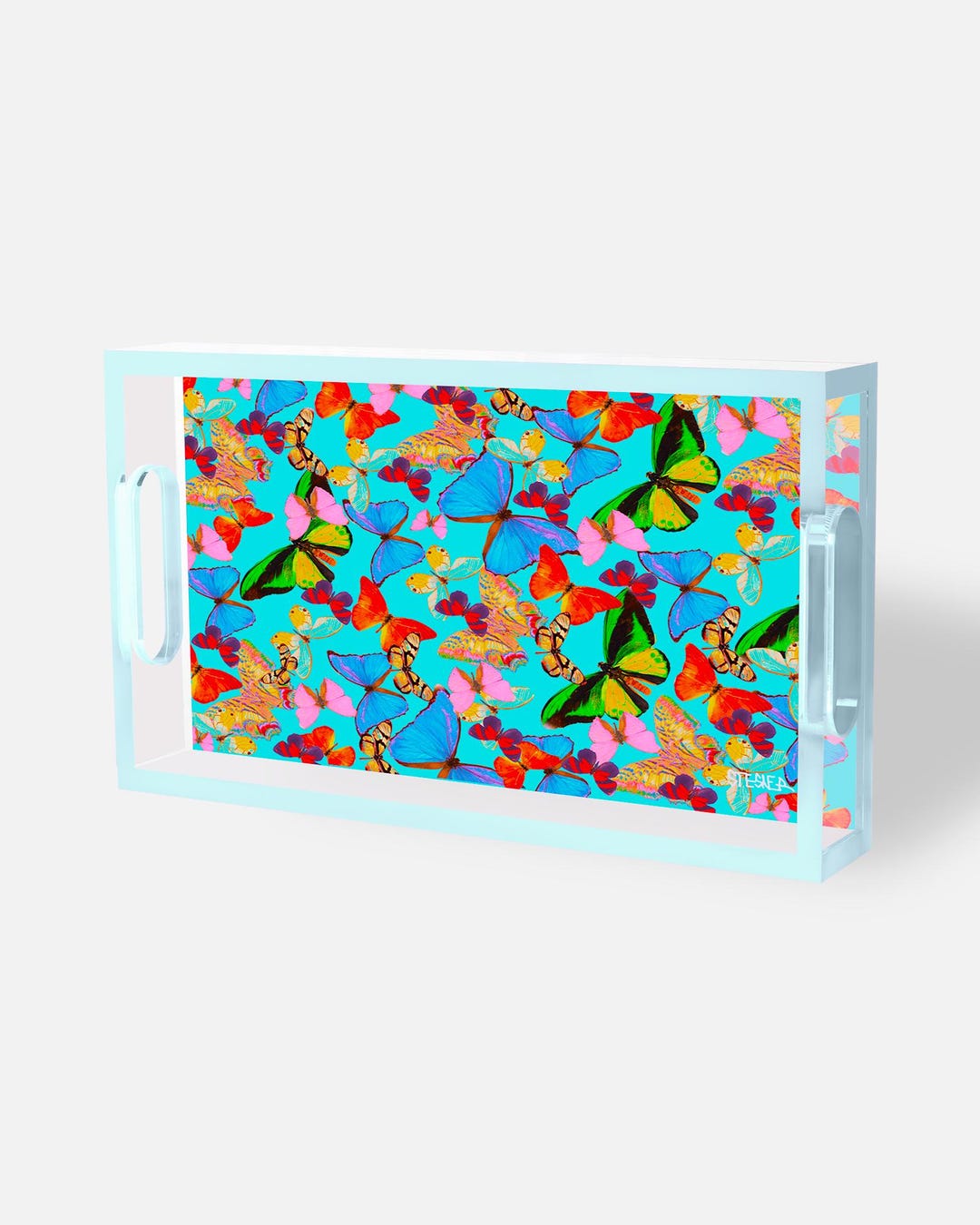 Tiffany Blue Butterfly Acrylic Serving Tray | Tiffany Blue Tray ...