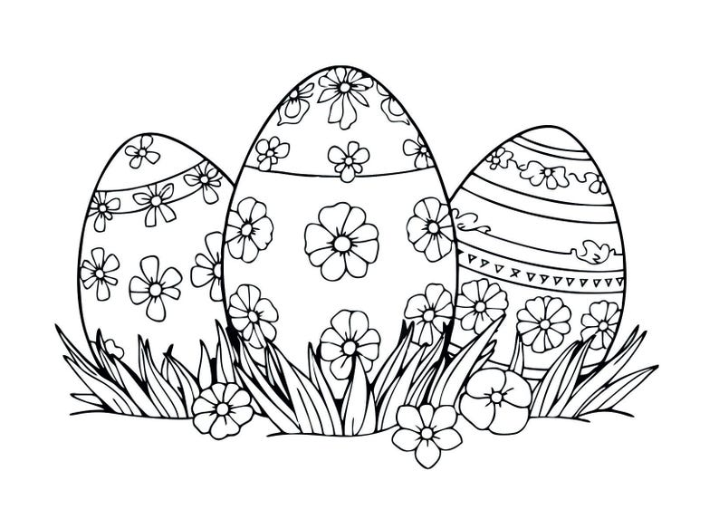 Easter Theme Eggs, Chick Coloring Pages for Kids, Toddlers ...