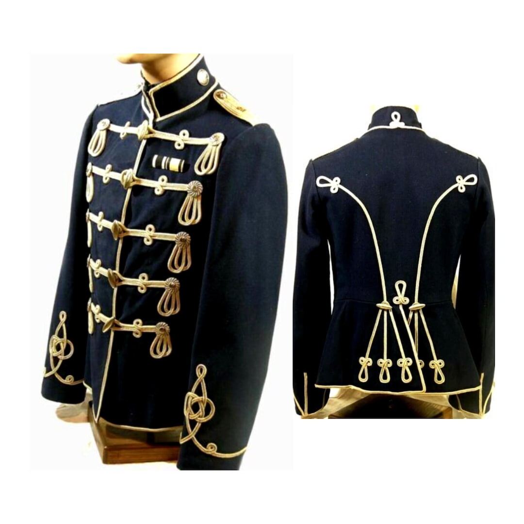 Men's Navy Blue Imperial Prussian General Hussar Military Jacket ...