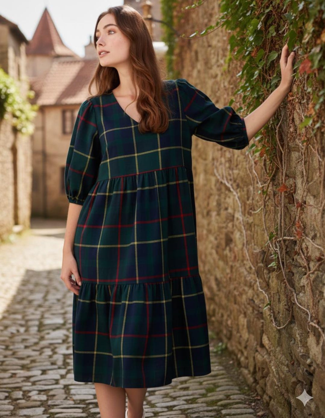 Elegant Scottish Plaid Midi Dress –women's Tartan Dresses | Available ...