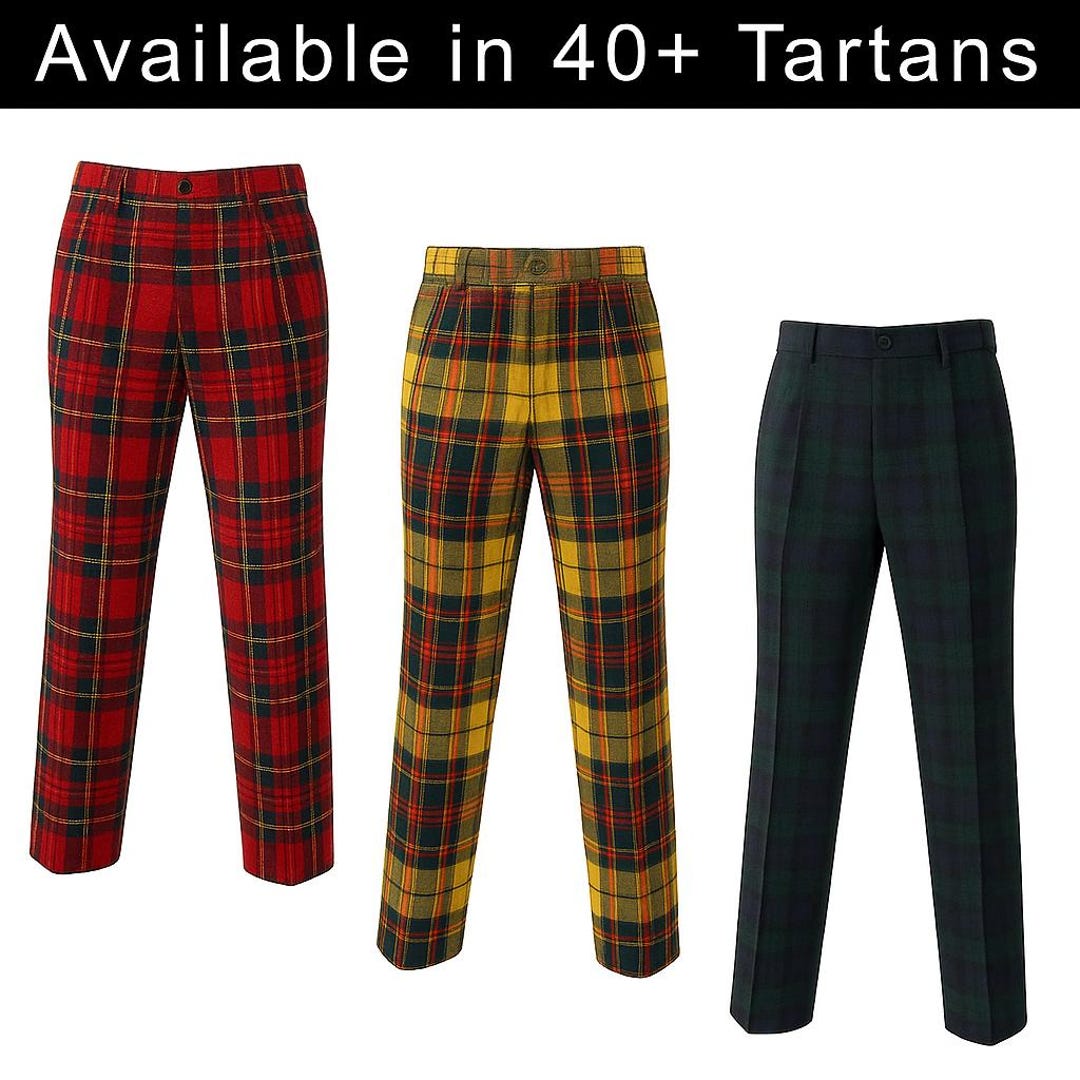 Scottish Tartan Pants Custom Made Highland Tartan Trouser Vintage Plaid ...