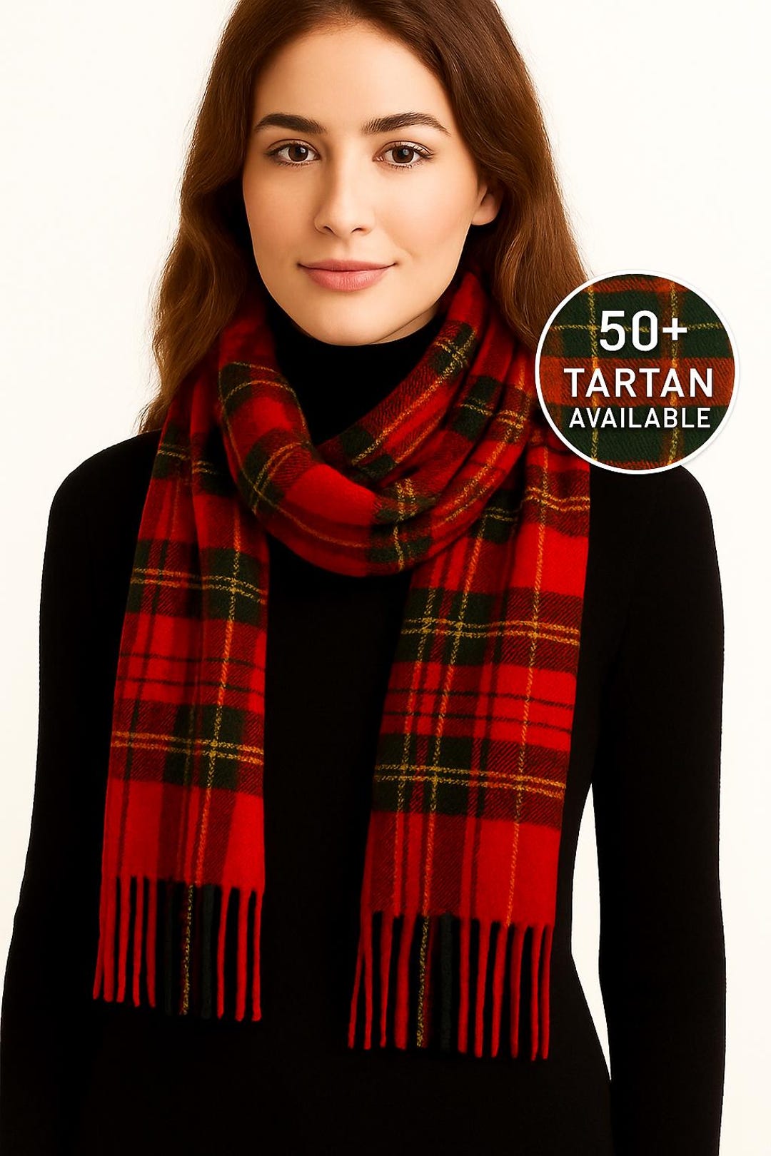 Women Tartan Scarf Vintage Ladies Tartan Wraps Handmade Plaid Girls ...