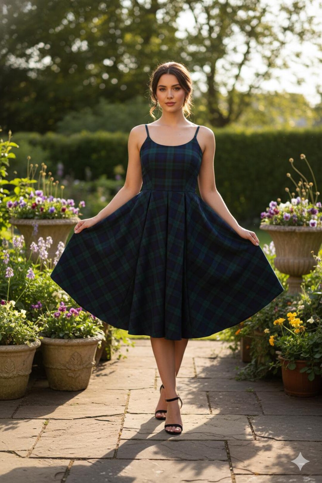 Scottish Tartan Swing Dress – Traditional Highland Women's Plaid Dress ...