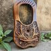 Handmade 10 Metal Strings Brown Flower Lyre Harp Rosewood Lyre Harps ...