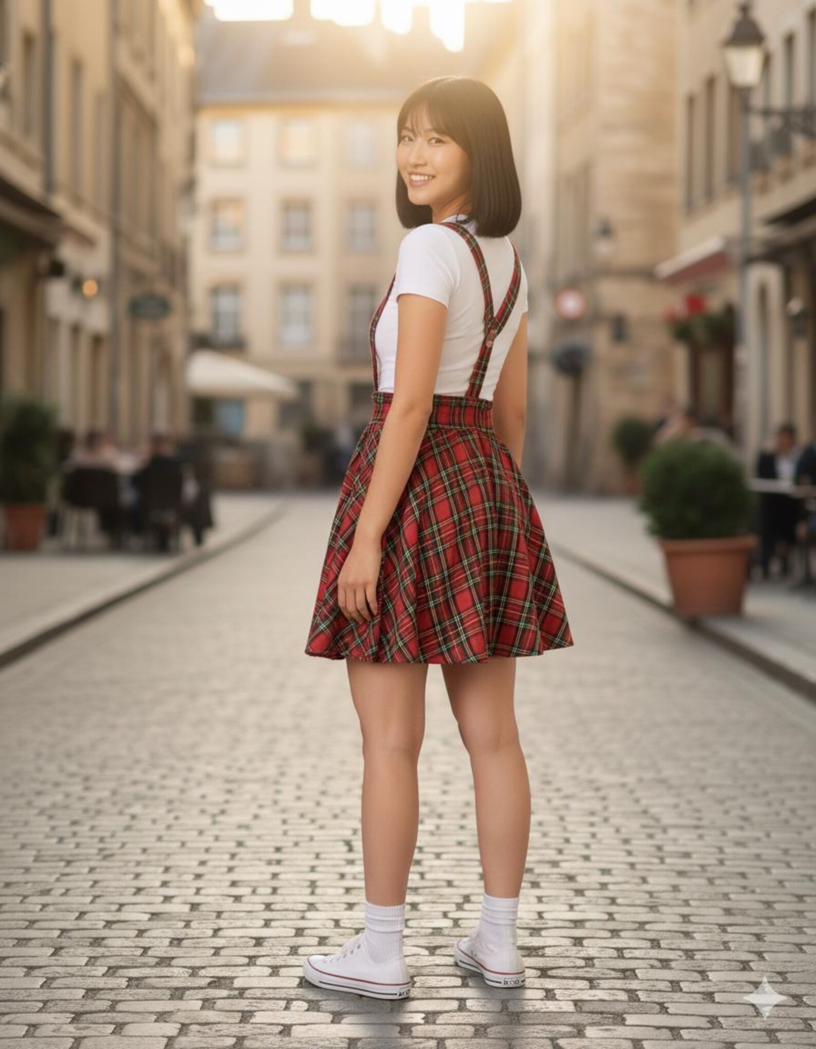 Tartan Suspender Skirt Dress –scottish Vintage Plaid Pleated Mini ...