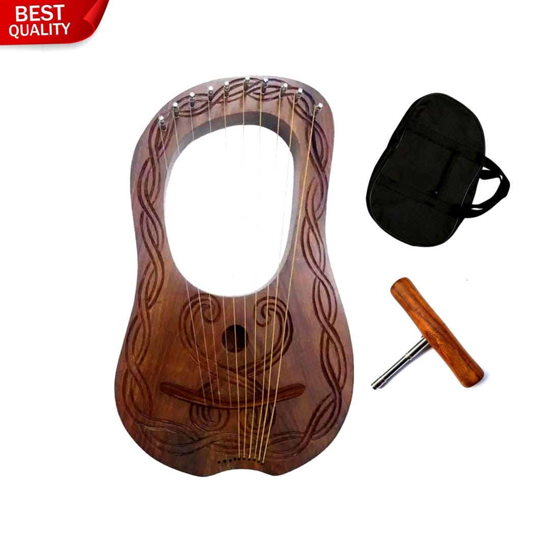 Celtic Rosewood 10 Metal Strings Lyre Harp Handmade Lyre Harps With ...