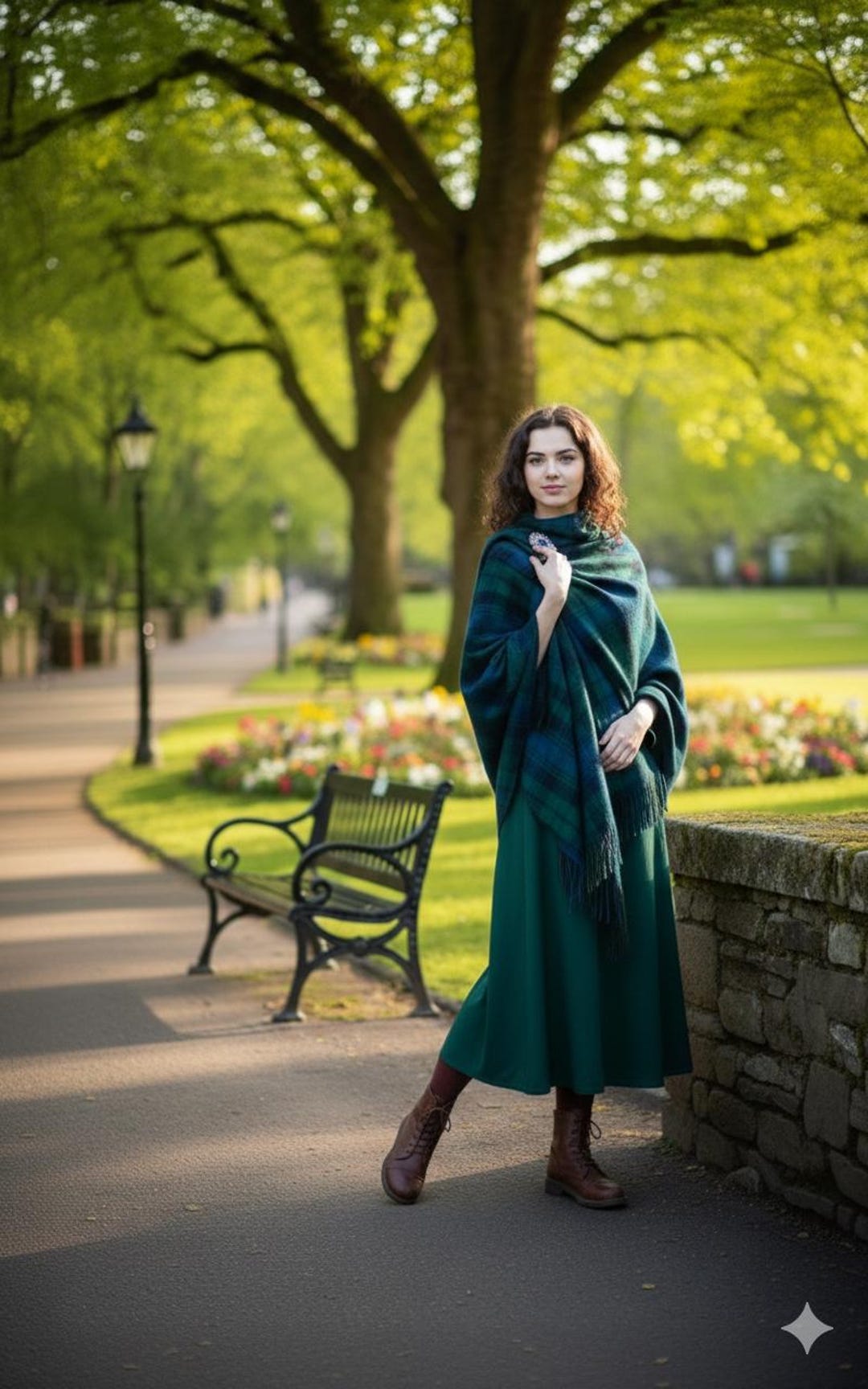 Highlander Ruana Plaid Shawl -women's Acrylic Wool Tartan Cape Shawl ...